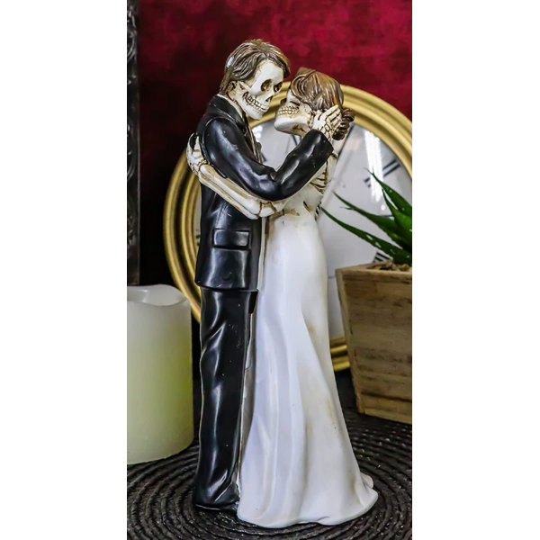 Trinx Deeone Ebros Love Never Dies Wedding Bride and Groom Skeleton Cake Topper the Eternal Kiss ...